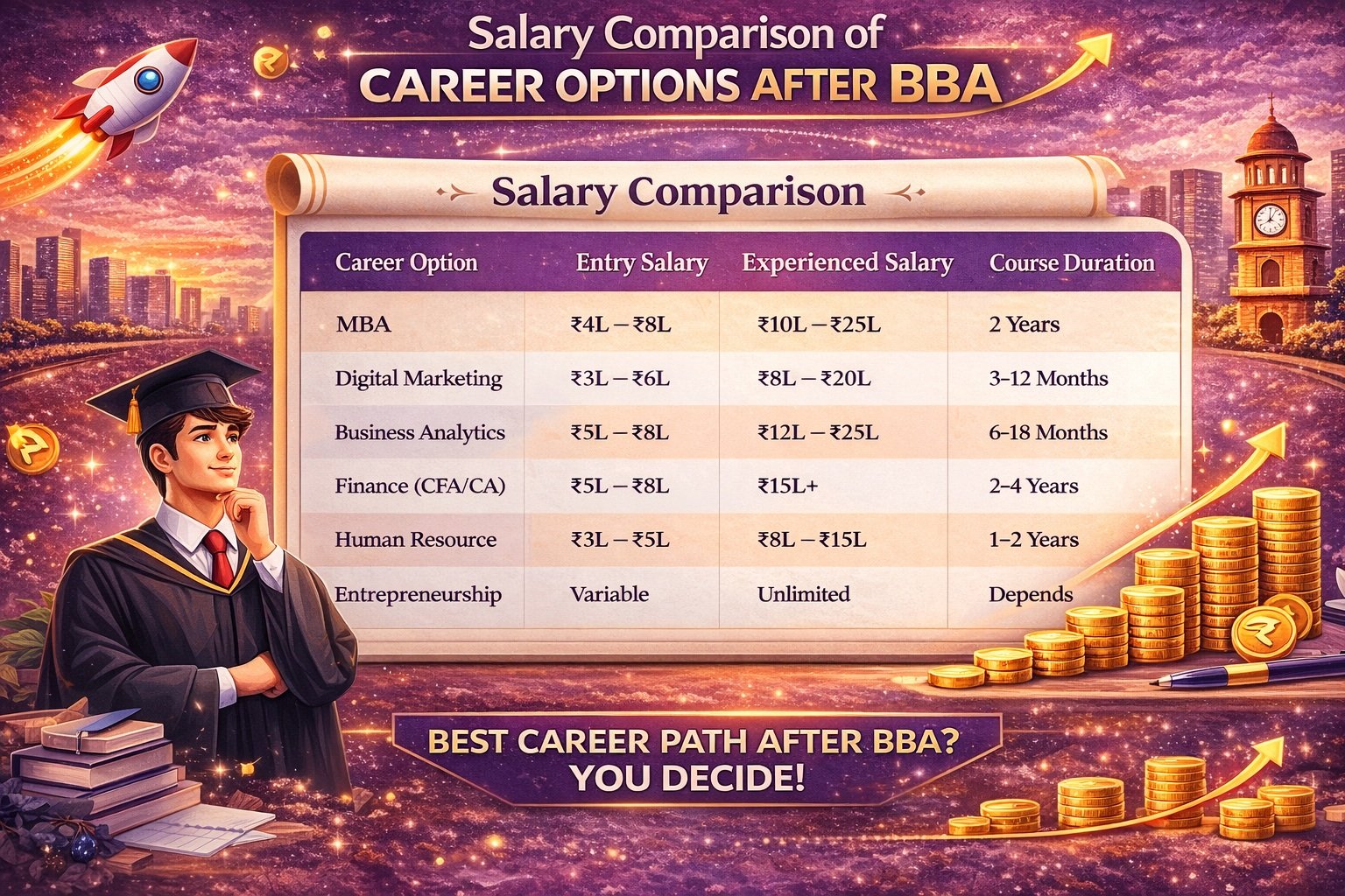 Top Career Options After BBA (2026 Guide) – Salary, Courses & Future Scope